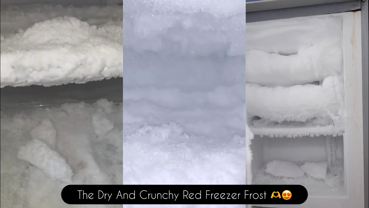 Frozen Freezer 😋 The Dry and crunchy Red Freezer Frost eating ☺️ Dry ...