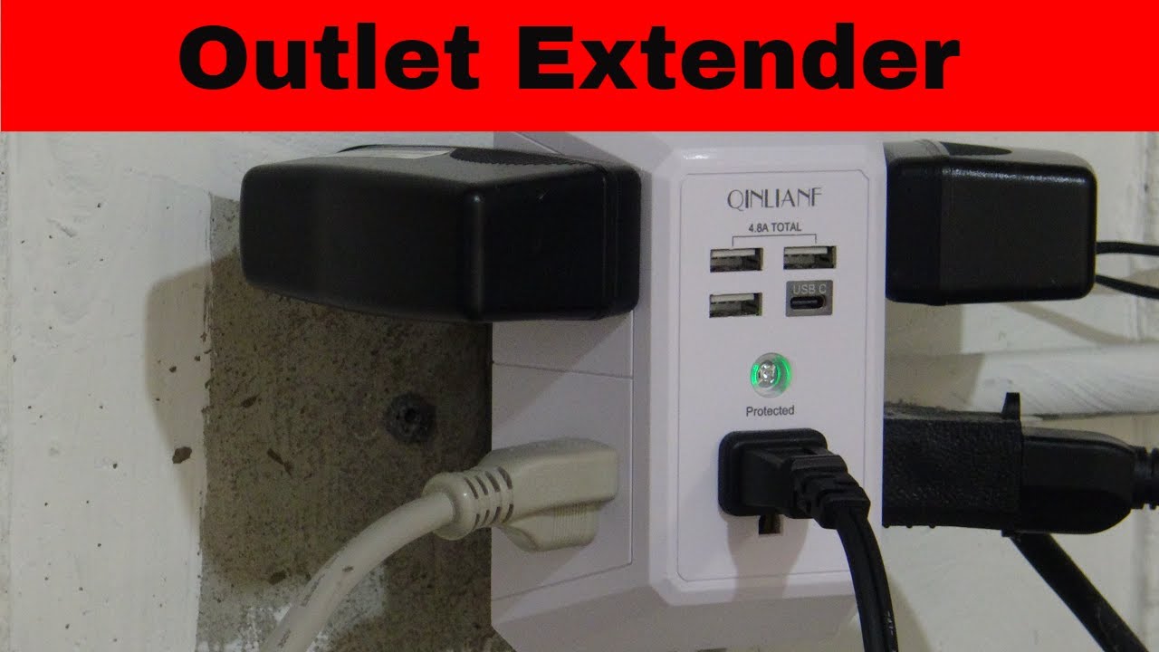 Outlet Extender With Phone Charger - YouTube