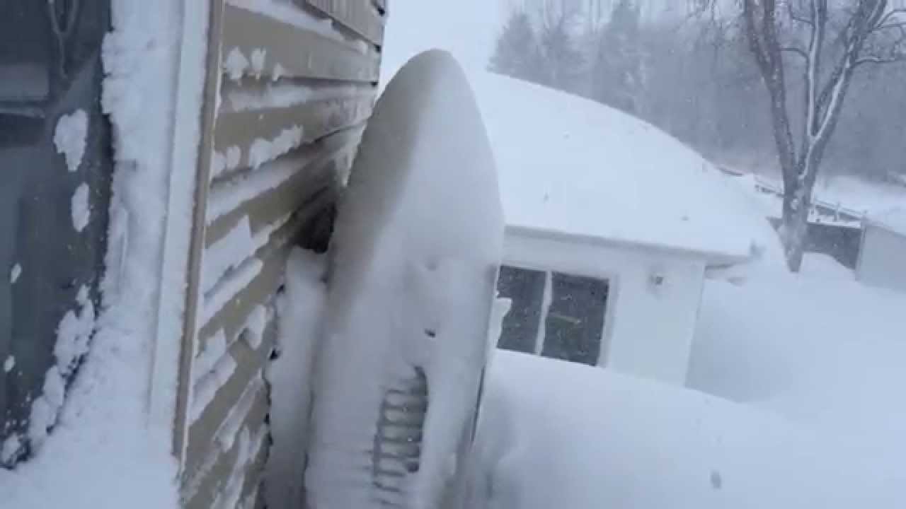 LG Mini Split Frozen Under Snow... - YouTube