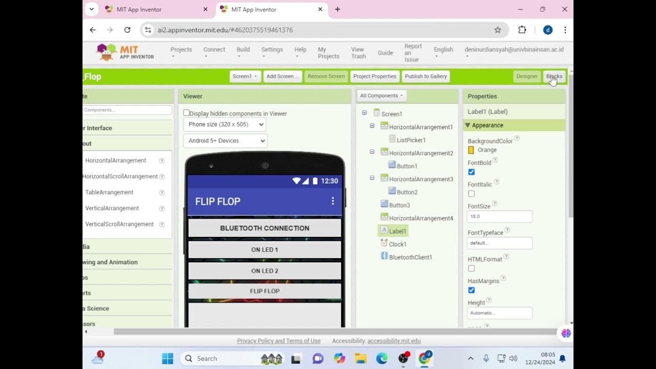 Panduan Membuat Aplikasi On/Off Bluetooth dengan MIT App Inventor - YouTube