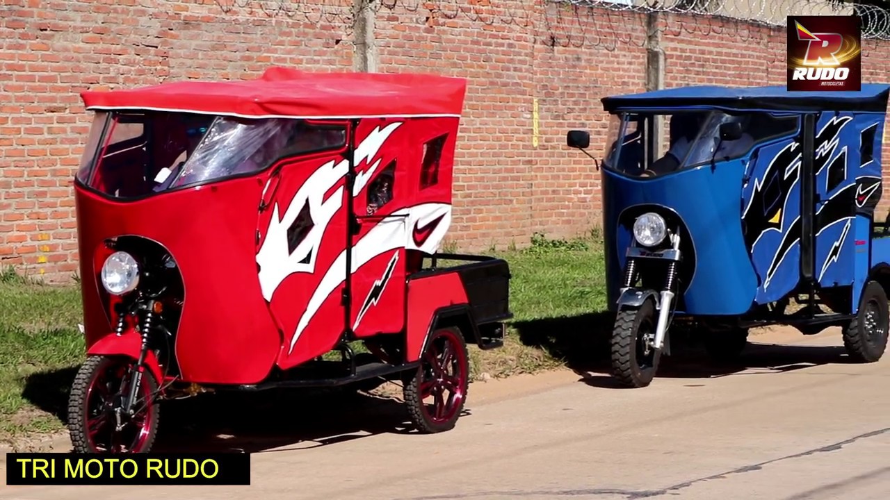 MOTOS RUDO, TRI MOTO , PASAJERO , CARGA Y GALLINERO, MOTO BOMBA - YouTube