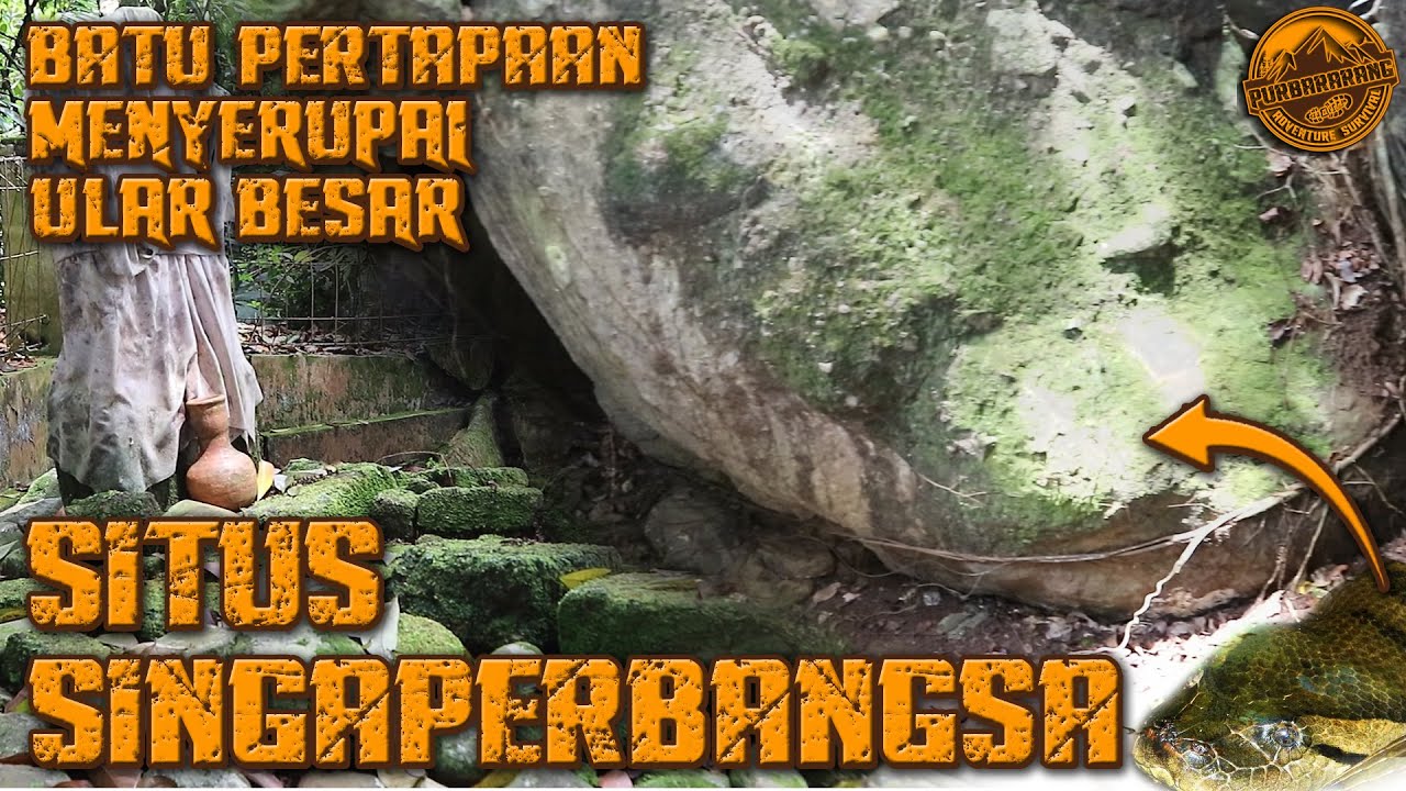 BATU PERTAPAAN MENYERUPAI ULAR PURBA BESAR SITUS SINGAPERBANGSA - YouTube