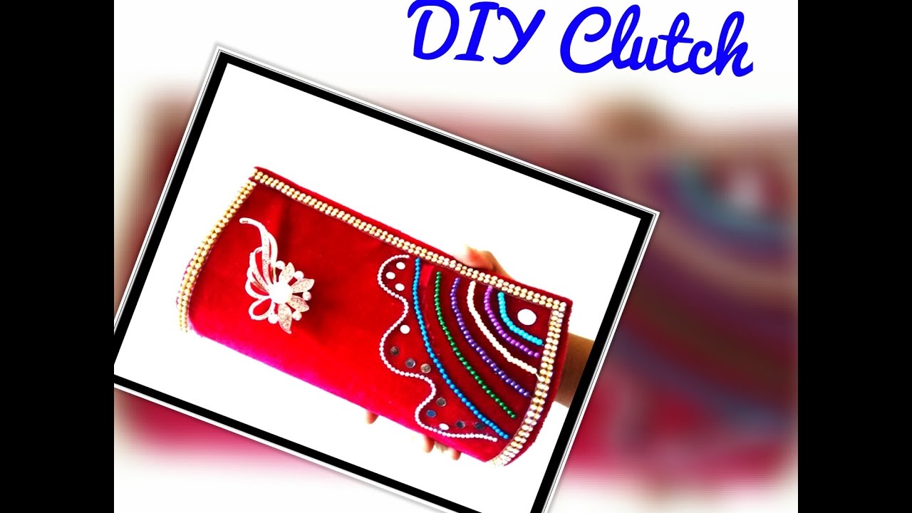 DIY Clutch : How to make clutch using cardboard and velvet cloth - YouTube