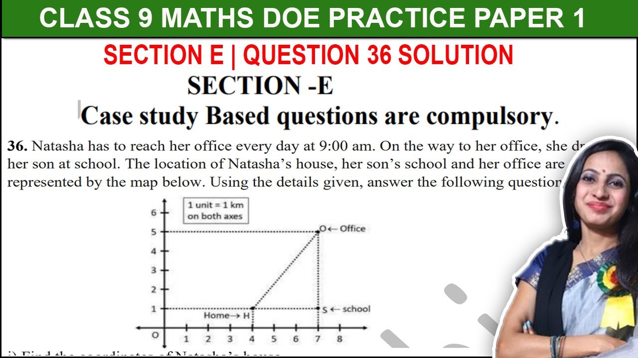 Class 9 Maths DOE Practice Paper 1 Solution | Section E Case Study ...