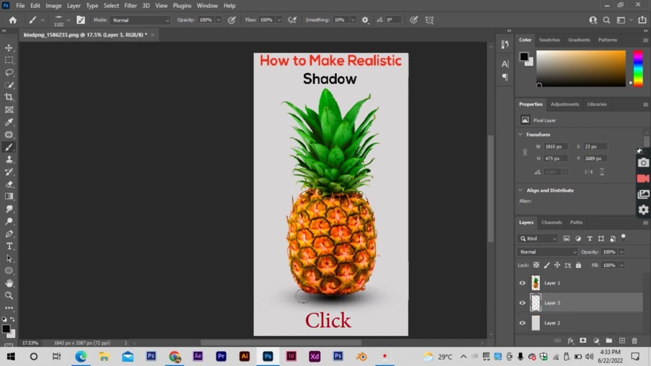 How to Make Realistic Shadow Using Brush Tool in Photoshop - YouTube