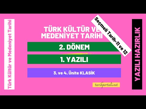 11. ve 12. Sınıf Türk Kültür ve Medeniyet Tarihi 2. Dönem 1. Yazılı (Klasik - TKMT - Seçmeli Tarih)