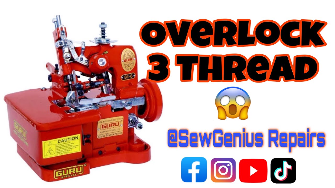How to thread Overlock/interlock machine| 3 thread overlock| sewing ...