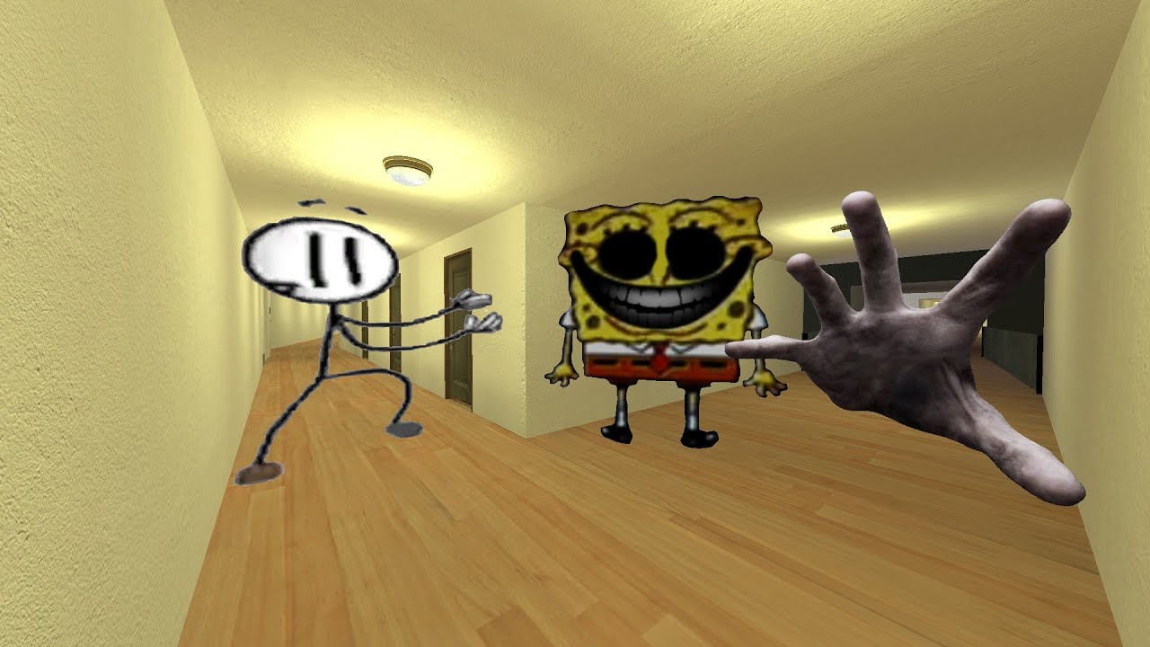 Henry StickMan Scary Spongebob And Scary Hand Nextbot gmod - YouTube