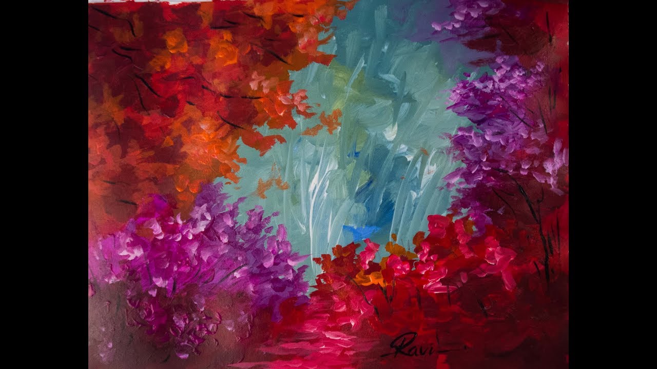 Abstarct Painting Trees | Acrylic Painting Step By Step - YouTube