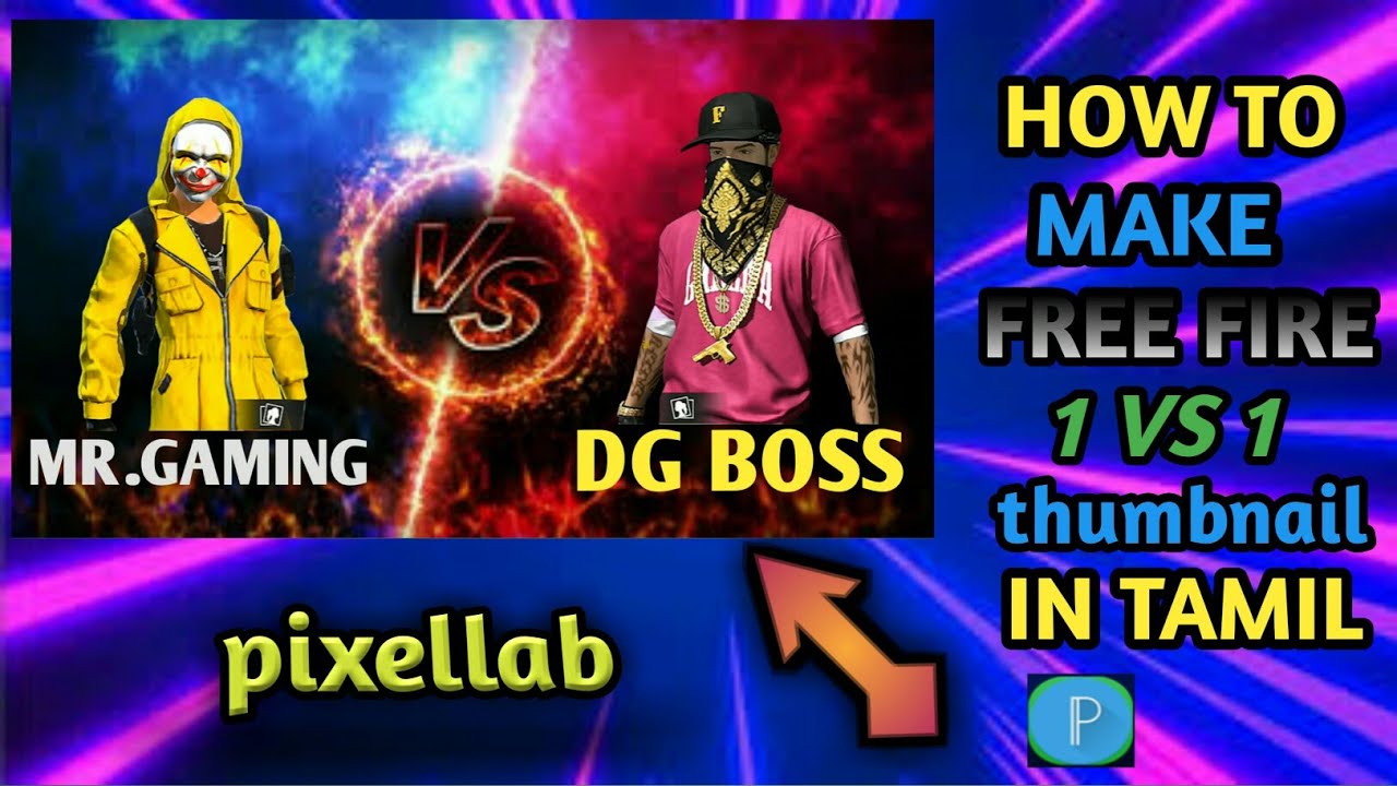 how to make 1vs 1 thumbnail on free fire - YouTube