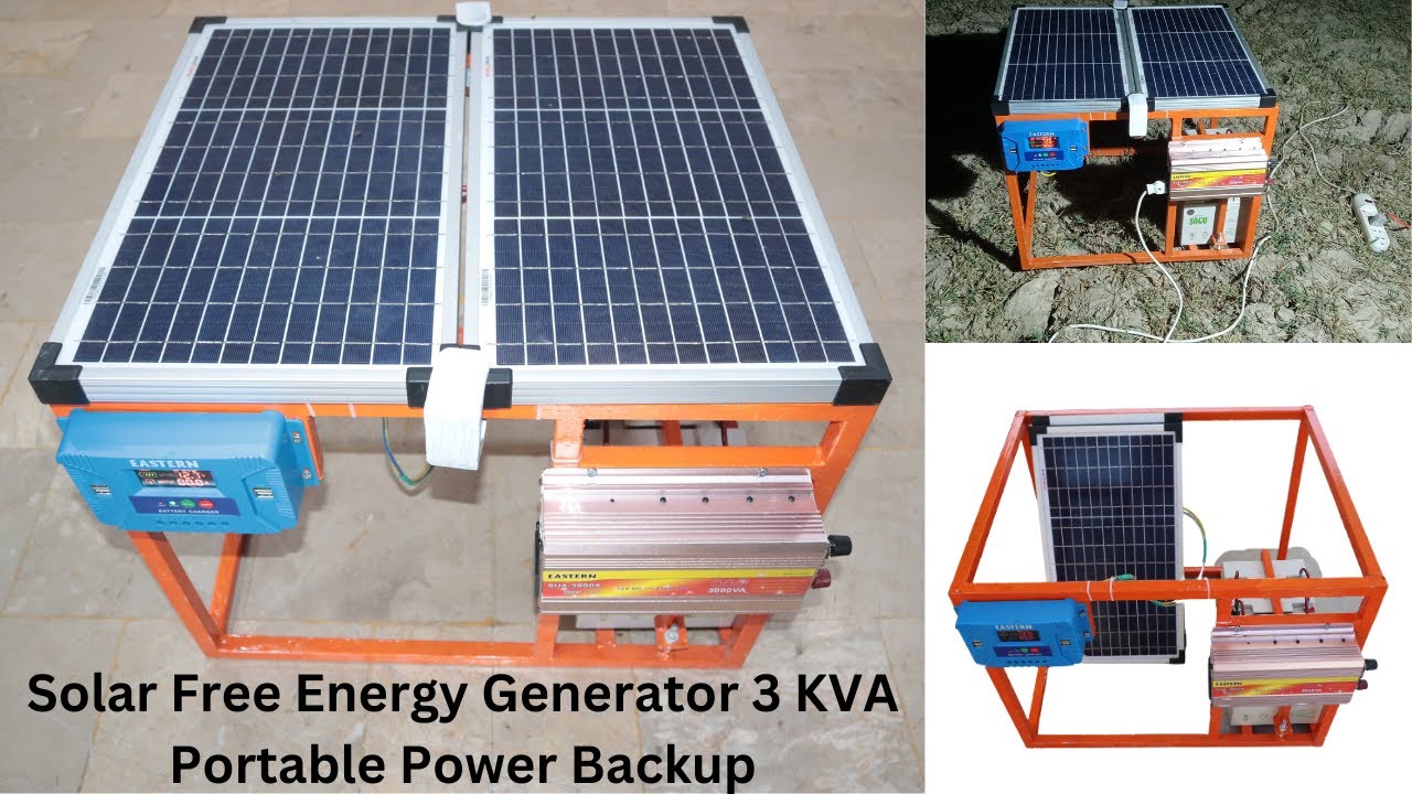 Solar Free Energy Generator 3 KVA Portable Power Backup Generator Build ...