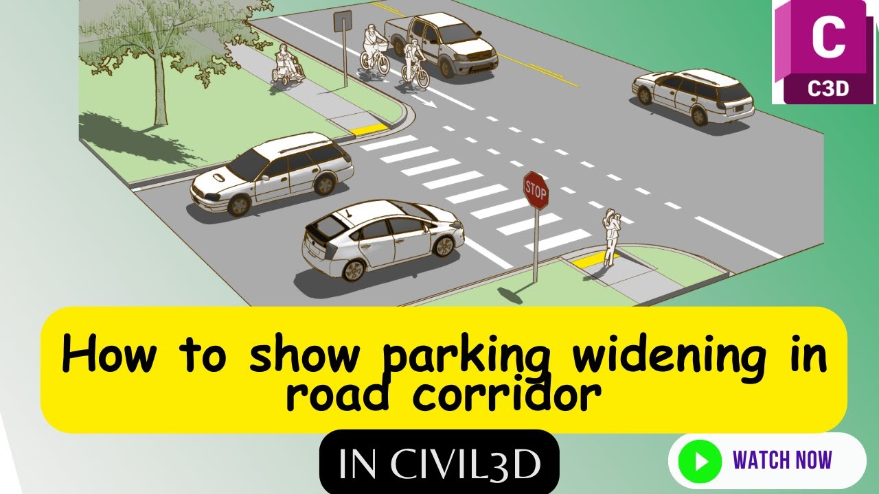 Parking lot in civil 3D ایجاد پارکینگ کنار راه - YouTube