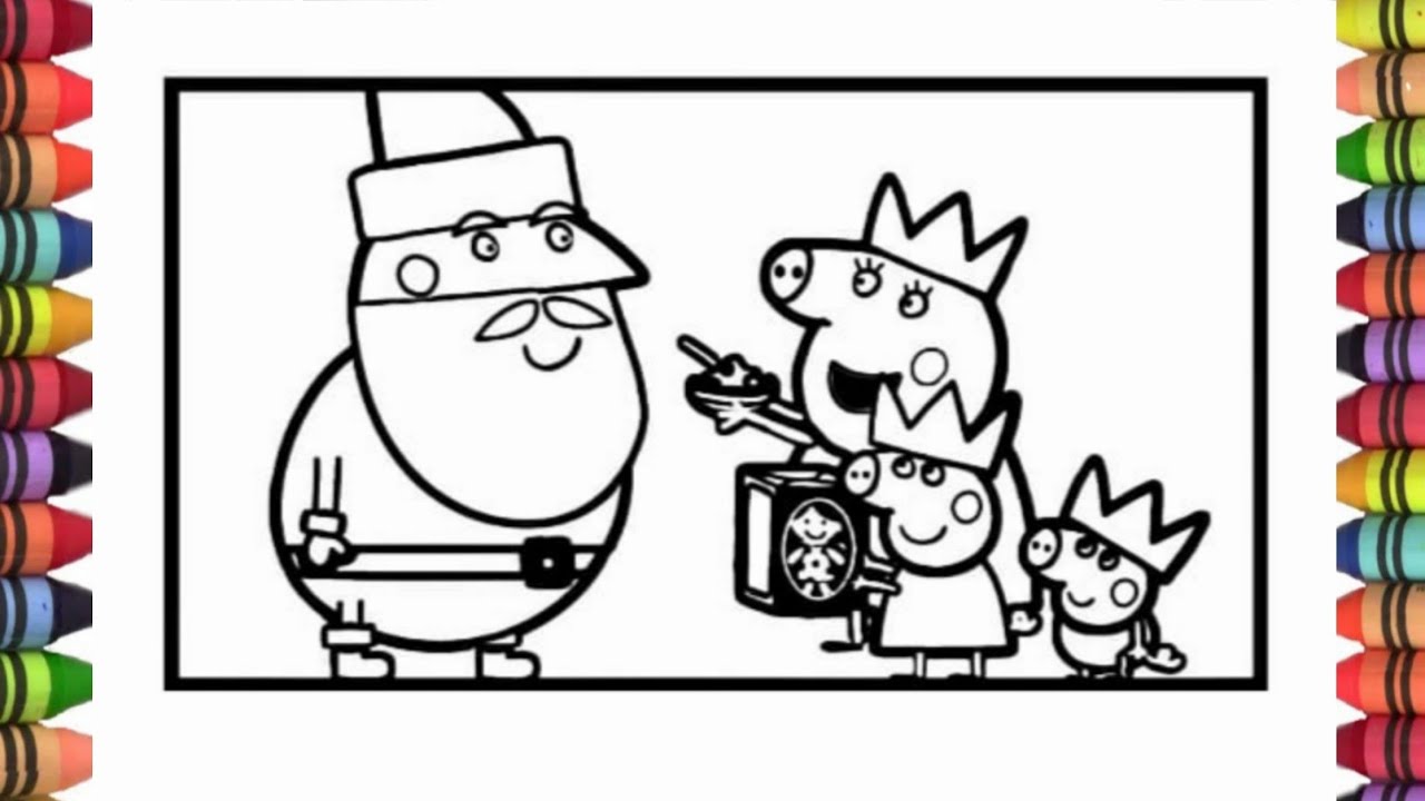 Peppa pig and Santa Claus drawing, Peppa tales, Peppa pig official ...
