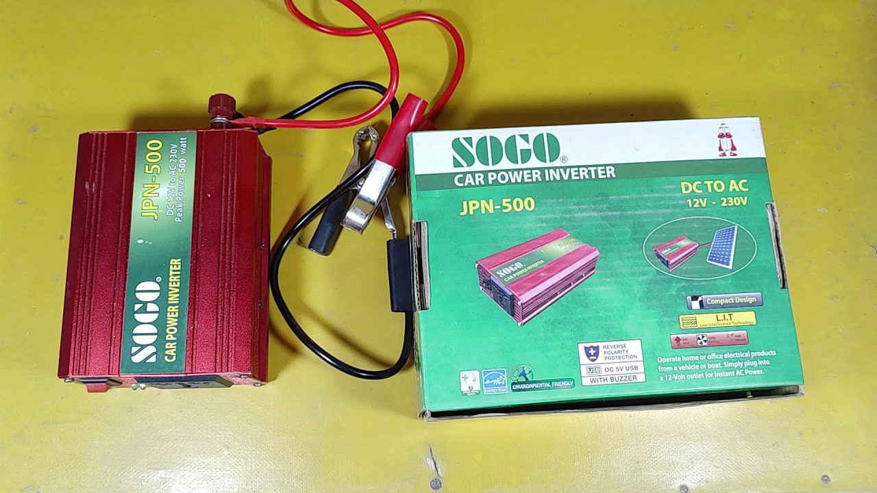 SOGO CAR POWER INVERTER JPN500 DC 12V TO-500W Price Rs 3000 Unboxing ...