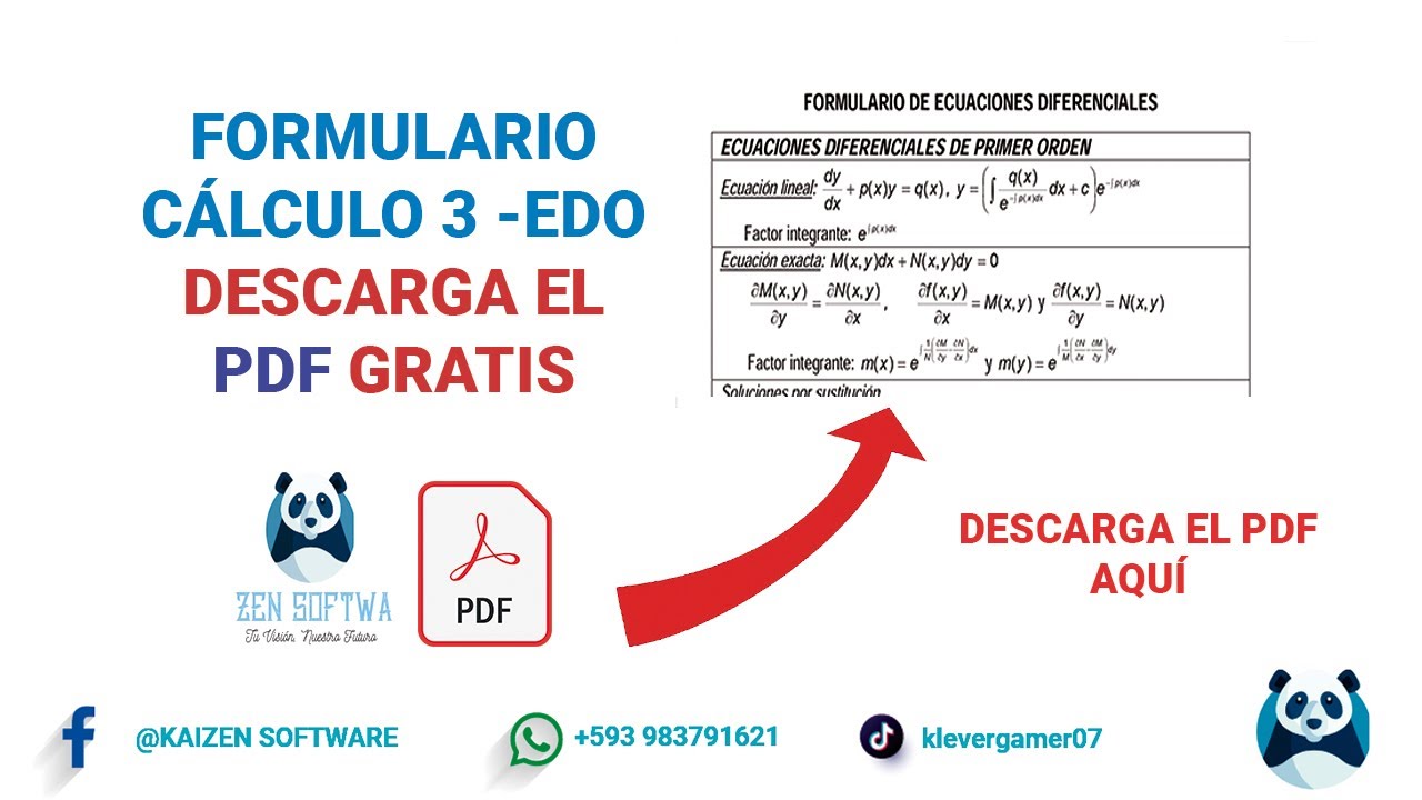 Parte 3 | Formulario Cálculo 3 (EDO) || Part 3 | Calculation Form 3 ...