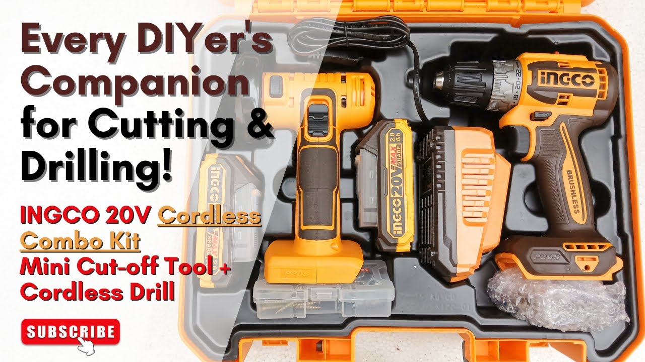 INGCO Cordless Combo Kit Power Tool Unboxing & Review of Mini Cut-Off ...