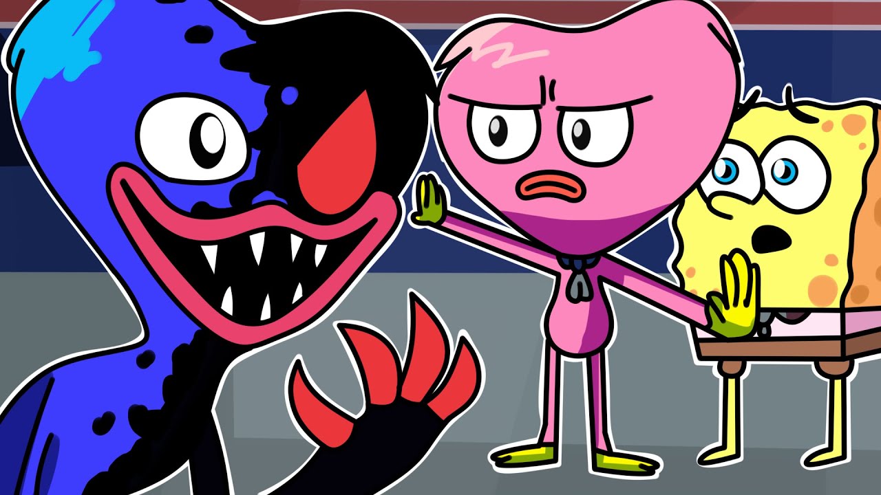 HUGGY WUGGY.EXE IS SO SAD WITH SPONGEBOB! Poppy Playtime Animation #3 ...
