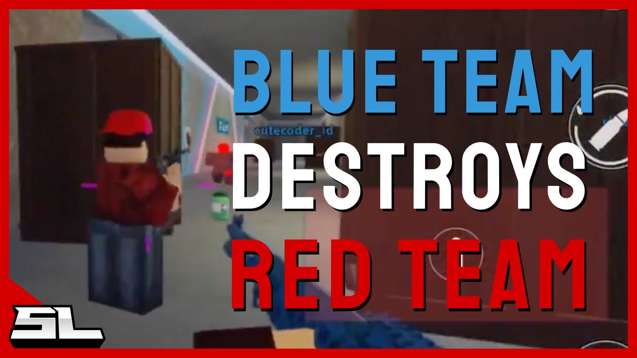 Blue team destroys red team in roblox arsenal! - YouTube