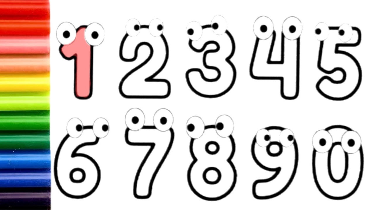 Cute 🎨 Drawing, Painting and Coloring Numbers for Kids! 123 for ...