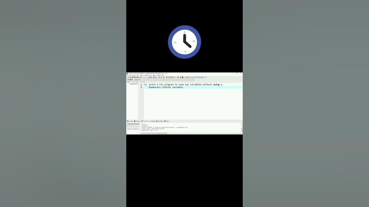 Write a C++ program to swap two variables without using a temporary (third) variable. - YouTube