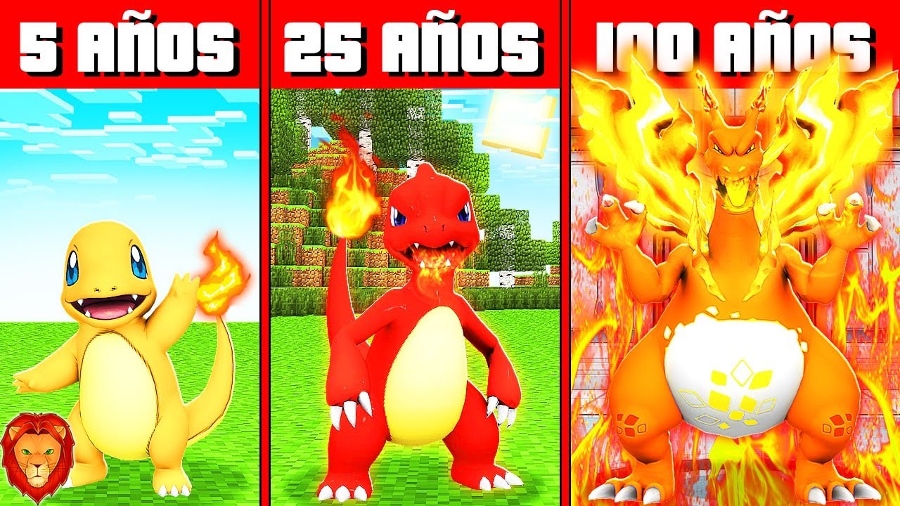 SOBREVIVÍ 100 AÑOS siendo CHARIZARD en POKEMON en MINECRAFT HARDCORE y ...