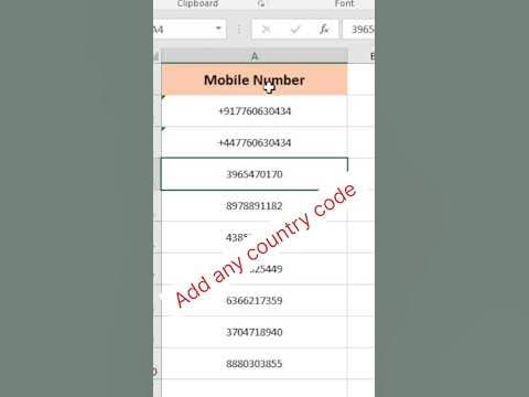 Excel Tutorial: Adding Country Codes to Mobile Numbers with '+#excel # ...