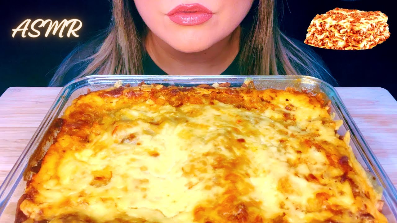 ASMR CHEESY LASAGNA MUKBANG | No Talking | EATING SOUNDS - YouTube