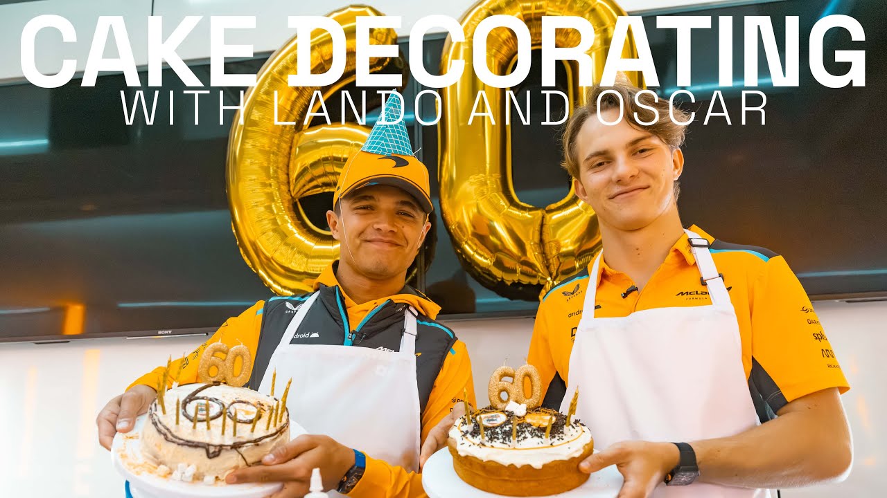 Lando Norris And Oscar Piastri Attempt Cake Decorating! Celebrating Our ...