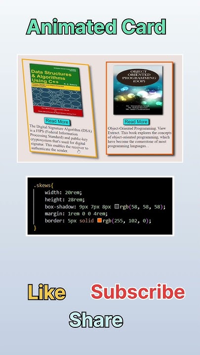 Animated Card Hover Using HTML and CSS #shortsvideo #short #webdevelopment #tech - YouTube