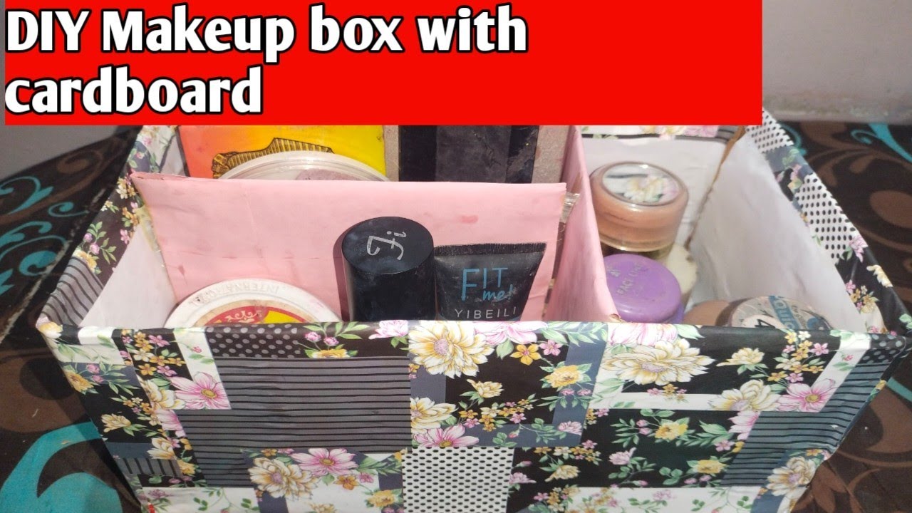 Makeup Box Idea With Cardboard 😍|| NoCost Easy Makeup 💄 Box Idea 💡 ...