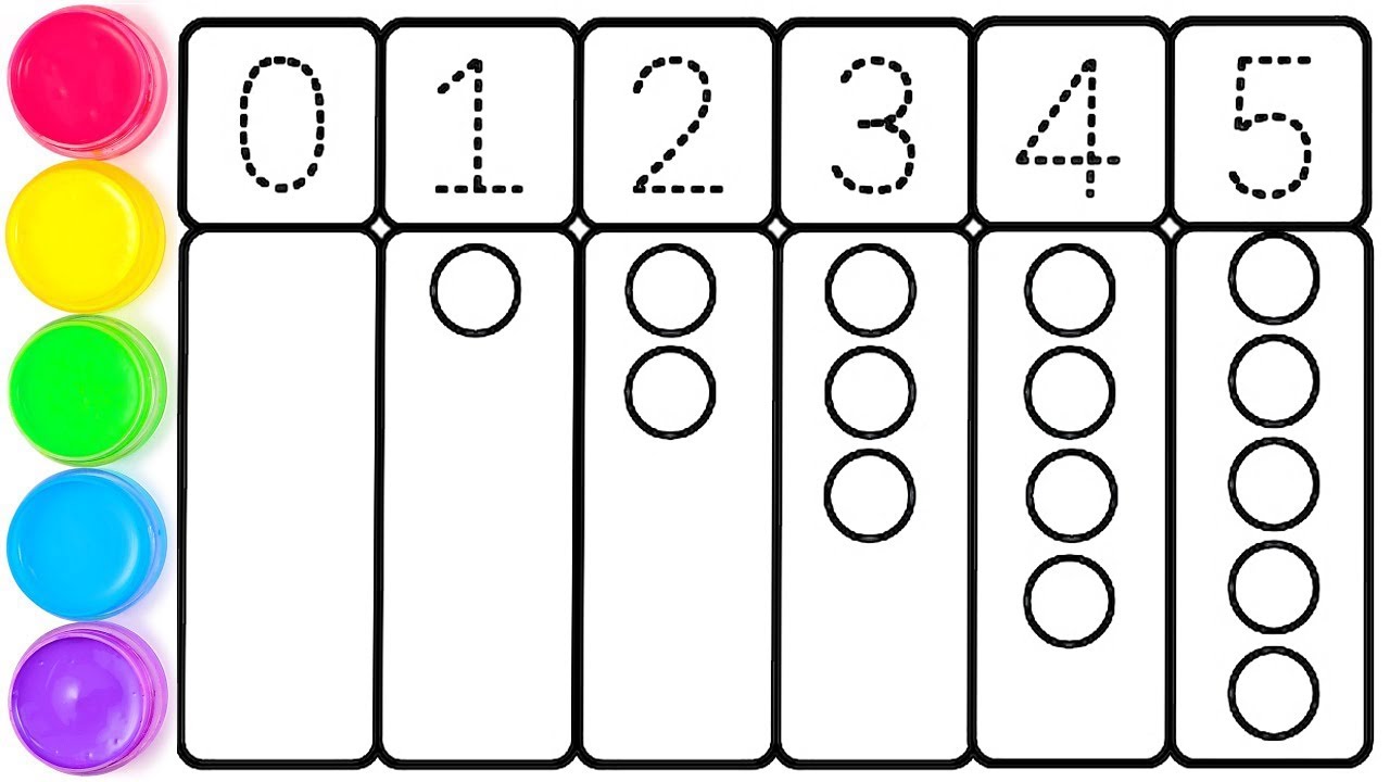 Count Numbers with some Circle Shapes, How to Draw Number 1 to 10 for ...