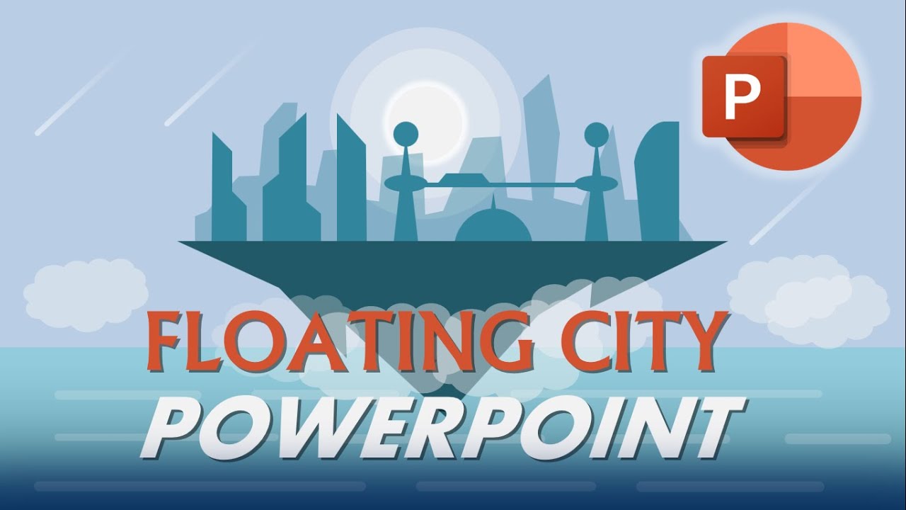 How to Design Floating City Illustration Template in PowerPoint # ...