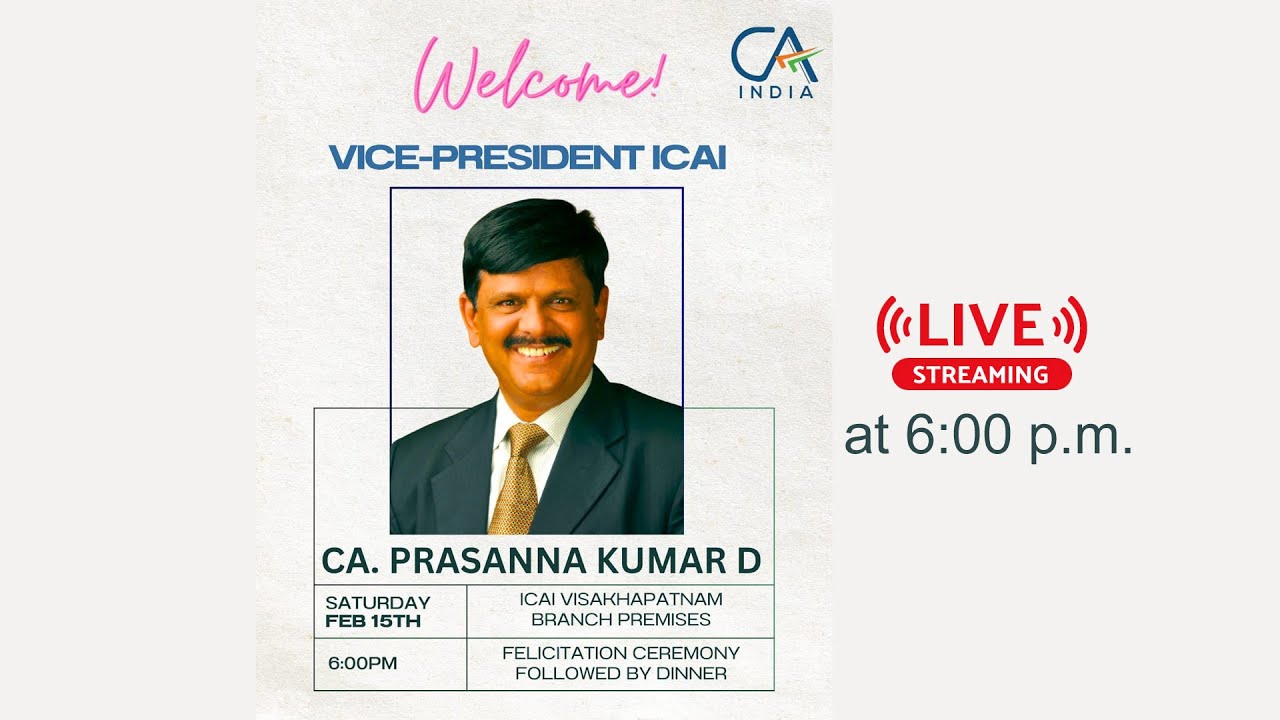 Felicitation Ceremony || CA. PRASANNA KUMAR D - YouTube