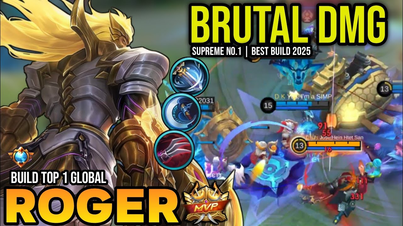 ROGER BEST BUILD 2025 | BUILD TOP 1 GLOBAL ROGER GAMEPLAY | MOBILE ...
