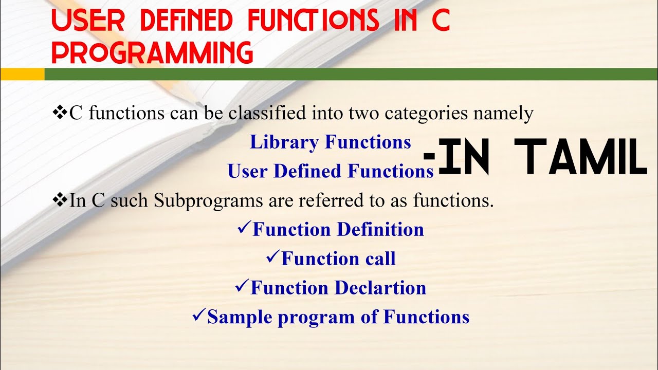 User Defined Data Types In C Programming In Tamil Youtube