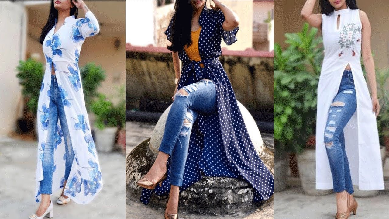 Long Front Slit Kurti Designs ||Latest Kurti Designs With Slits ...