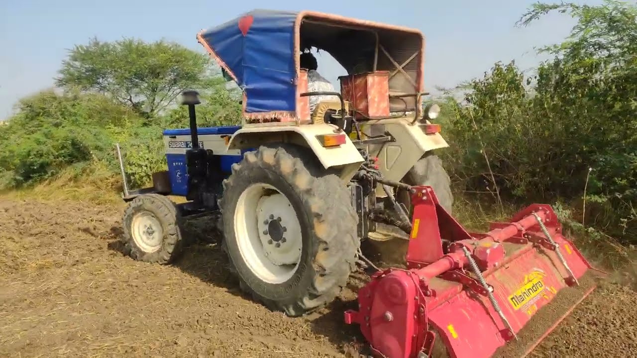 Swaraj 744 Fe Mahindra rotavator | - YouTube