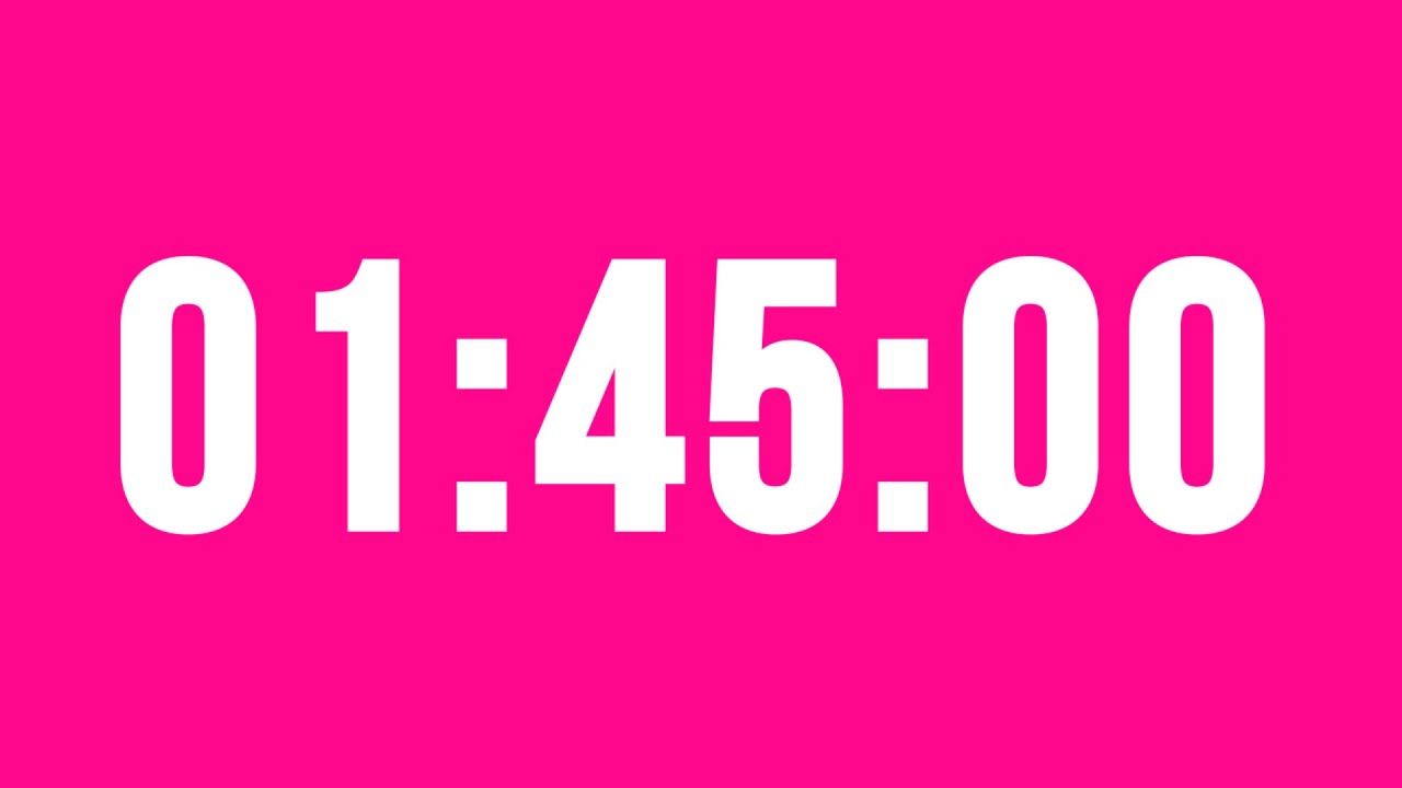 1 Hour 45 Minute Countdown Timer No Music With Alarm Clock At The End ...