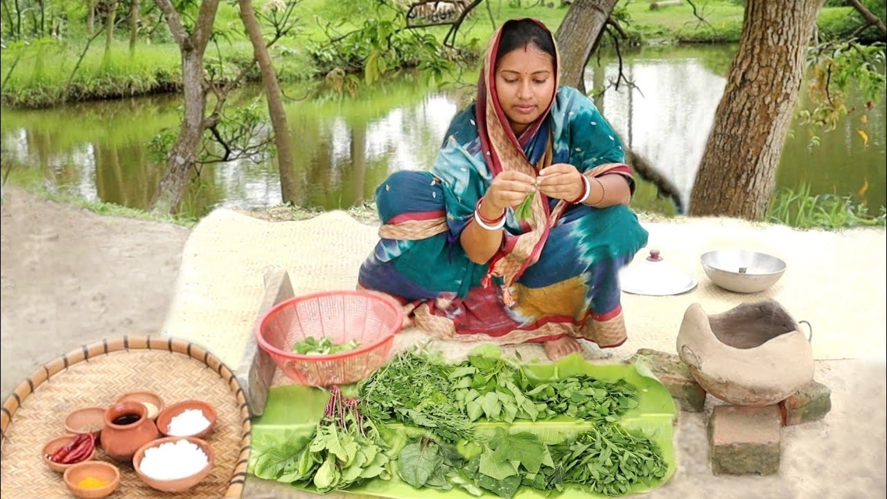 Village Food !! মাঠের টাটকা সাত শাকের রেসিপি,গরমভাতে পুরো জমে যাবে ...