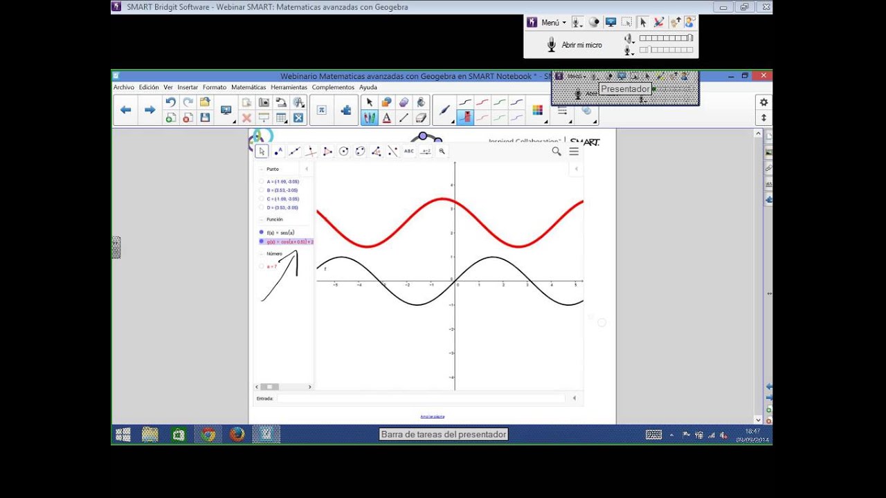 Matematicas avanzadas con Geogebra en SMART Notebook - YouTube