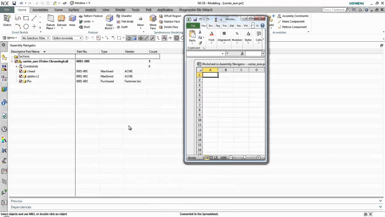 Export to Spreadsheet from Navigator - NX - PROLIM PLM Tip of the Week ...
