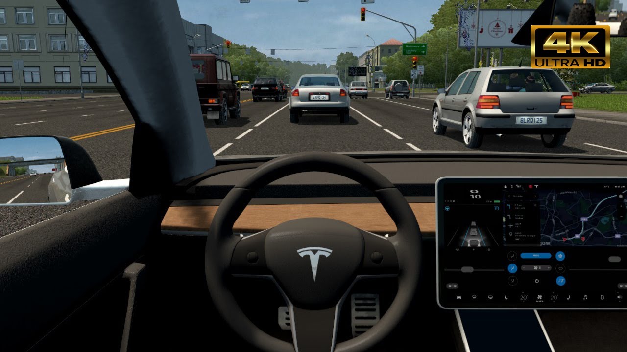 City Car Driving - Tesla Model 3 - 4k - YouTube