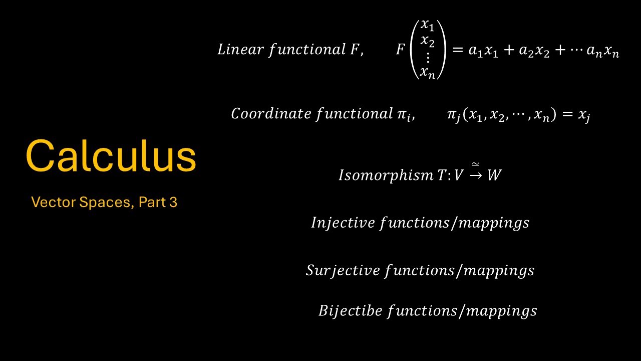 CALCULUS, Vector Spaces, Part 3 - YouTube