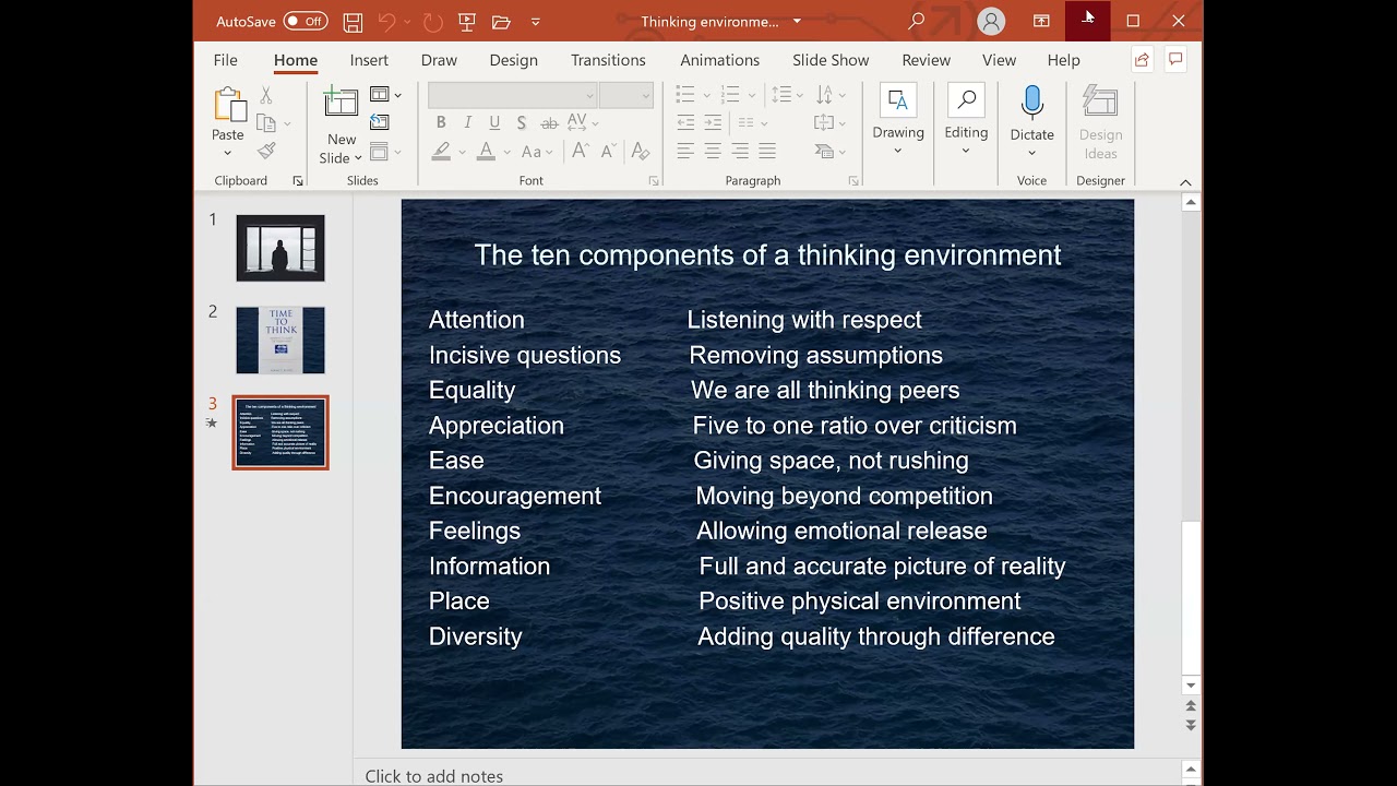 ATTENTION - 10 Components of a Thinking Environment - YouTube