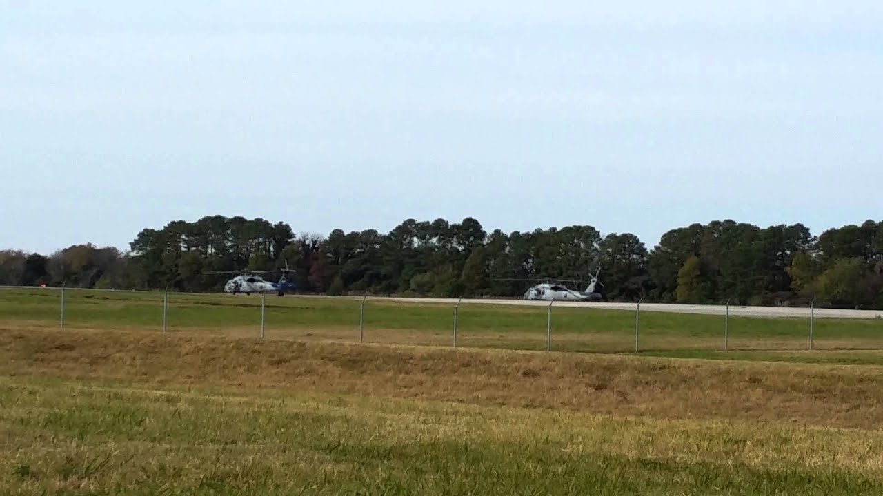 MH-60's taking off at Chambers Field, NAS Norfolk. - YouTube