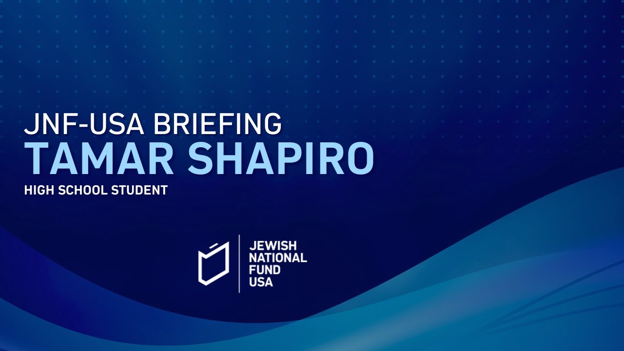 Tamar Shapiro Addressing the JNF-USA Weekly Briefing - YouTube