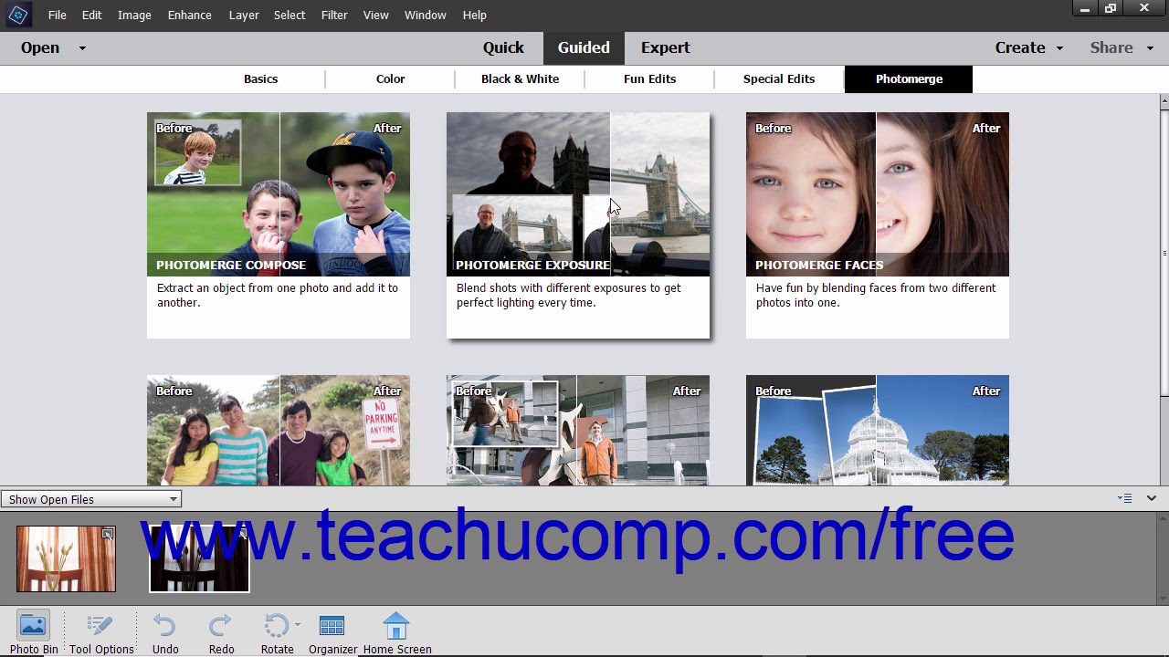 Photoshop Elements 2019 Tutorial Photomerge Adobe Training - YouTube