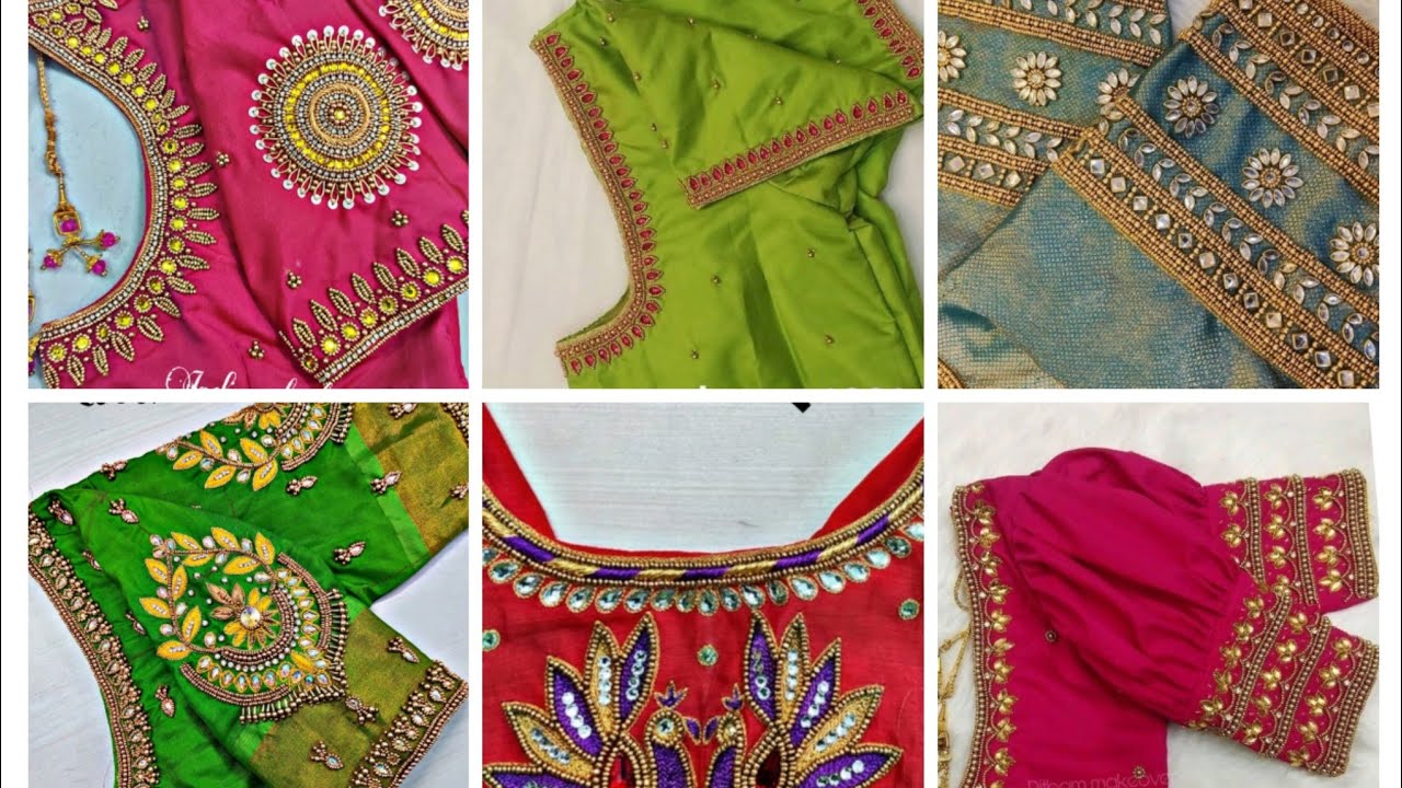 The elegant and simple maggam work designs 🥰🥰😍😍 - YouTube