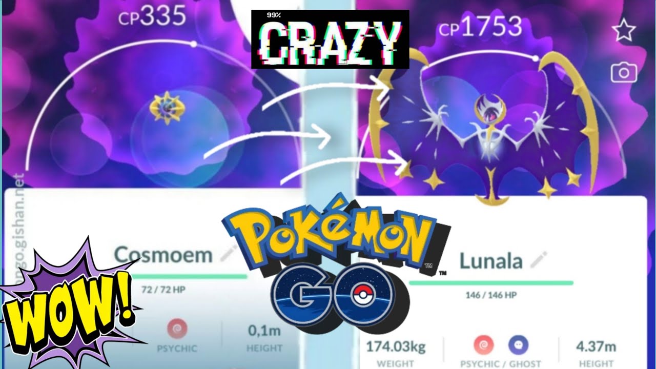 Evolving Cosmoem Into Lunala! Pokemon Go! - YouTube