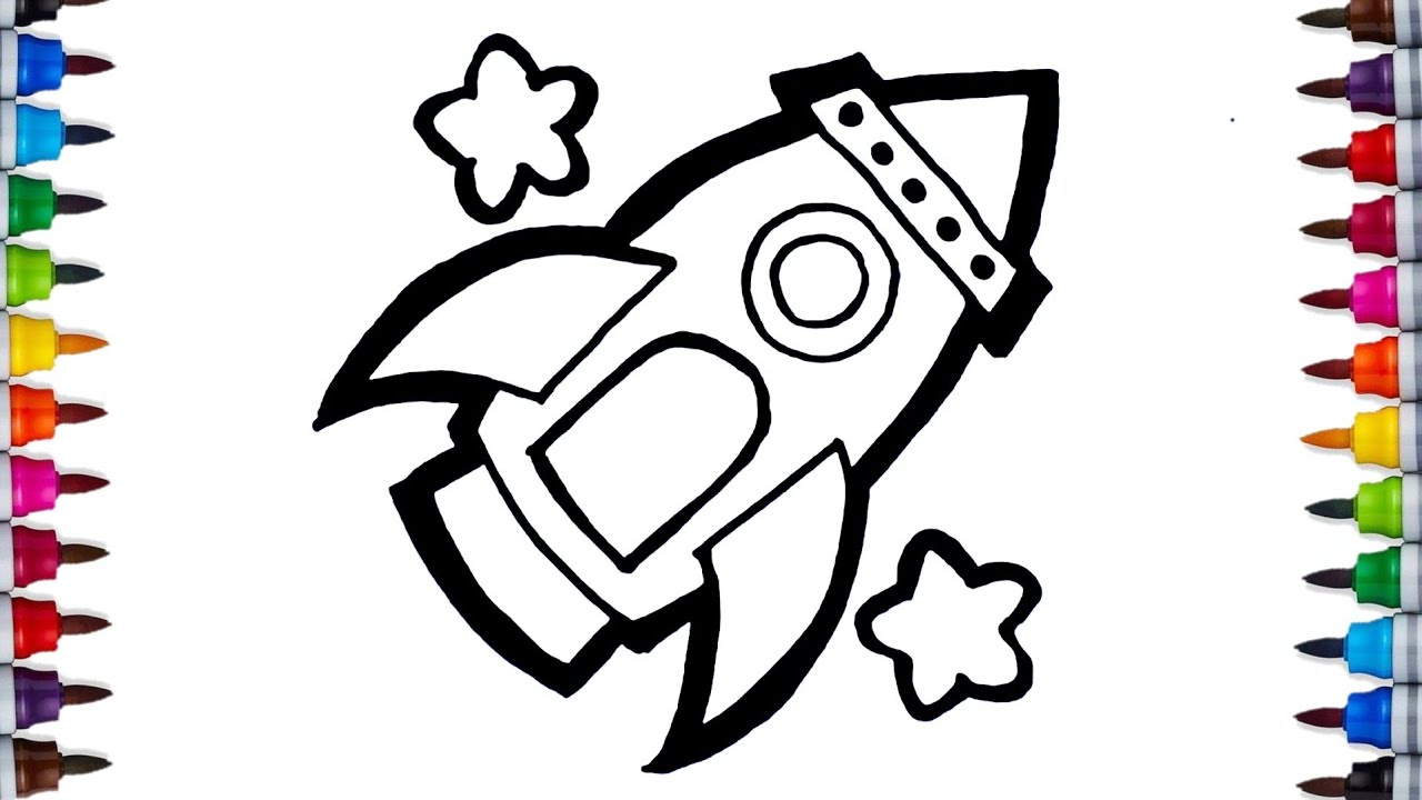 Rocket Drawing | ABC Song | Drawing & Coloring Tutorial for Kids ...